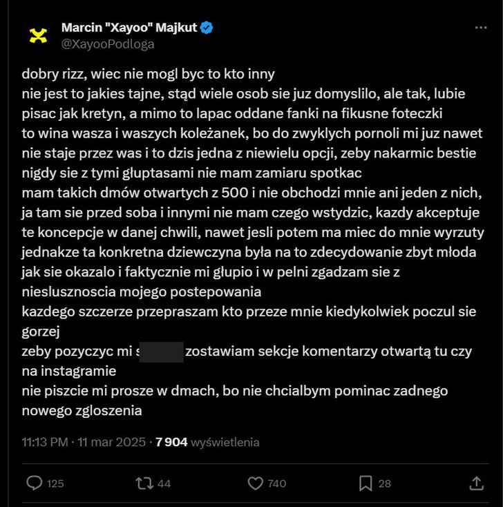 Xayoo potwierdza, że to on pisał do tej dziewczyny z odcinka ...