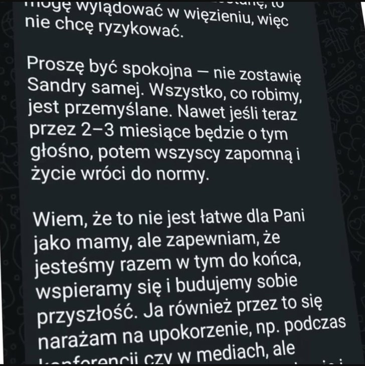 Mama Sandry zszokowała wszystkich. Pokazała wiadomości od Denisa ...
