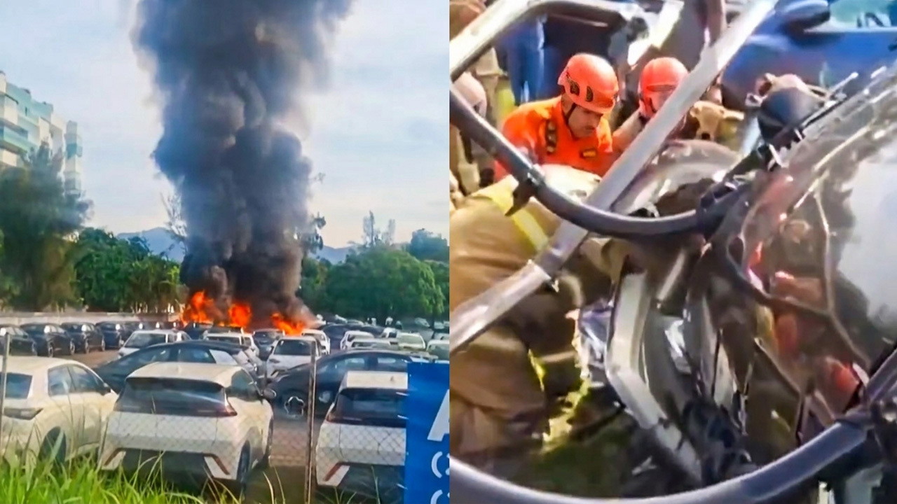 Tak wyglądało miejsce upadku helikoptera, którym leciał Oliver Tree ...