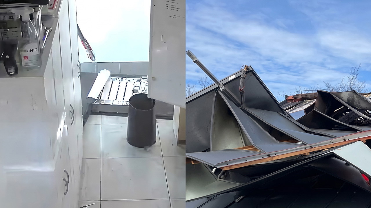 Wybuch banku energii, który znajdował się w budynku. Nagrania pokazują ...